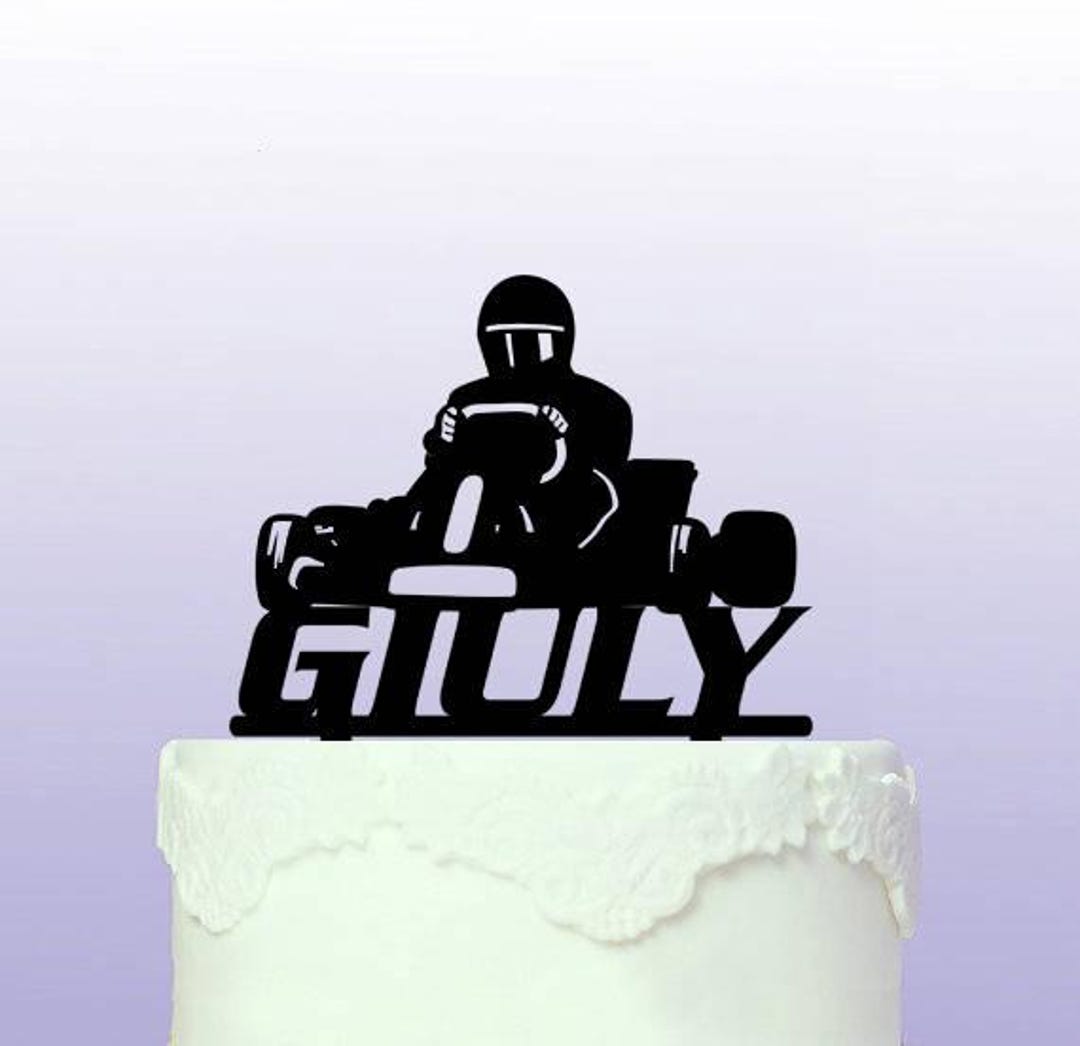 Go Karting Personalised Cake Topper - Etsy