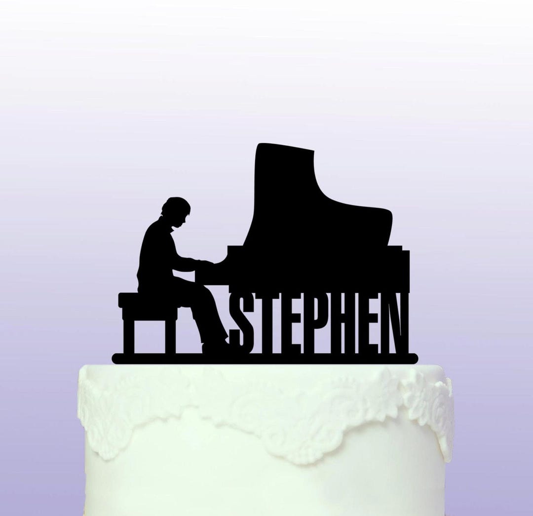 Personalised Male Pianist Cake Topper - Etsy