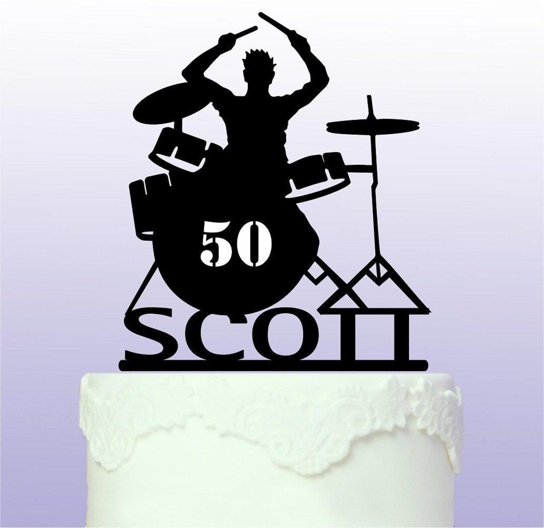 Personalised Drummer Cake Topper - Etsy