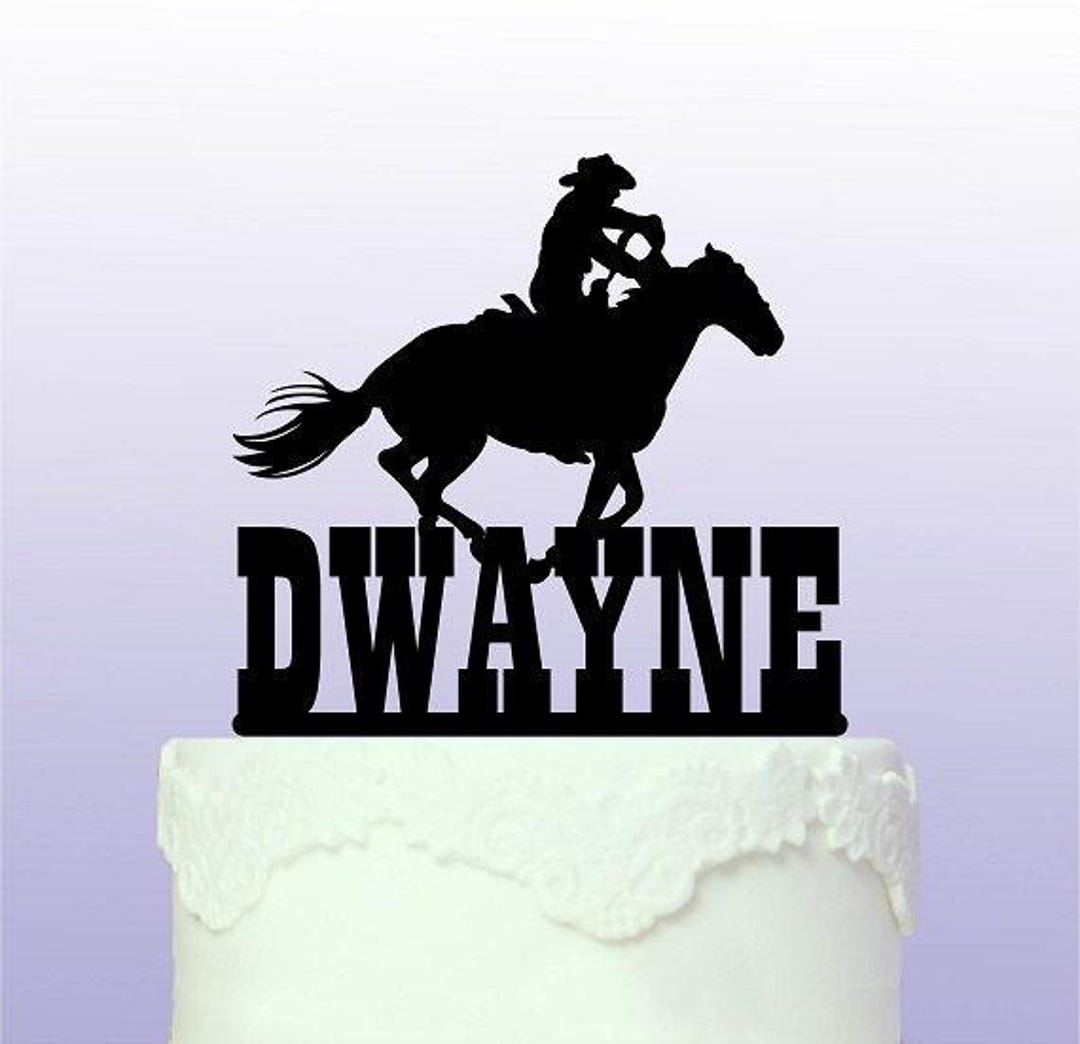 Personalised Western Riding Cake Topper - Etsy