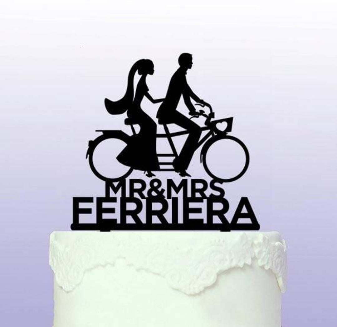 Personalised Wedding Tandem Cake Topper - Etsy