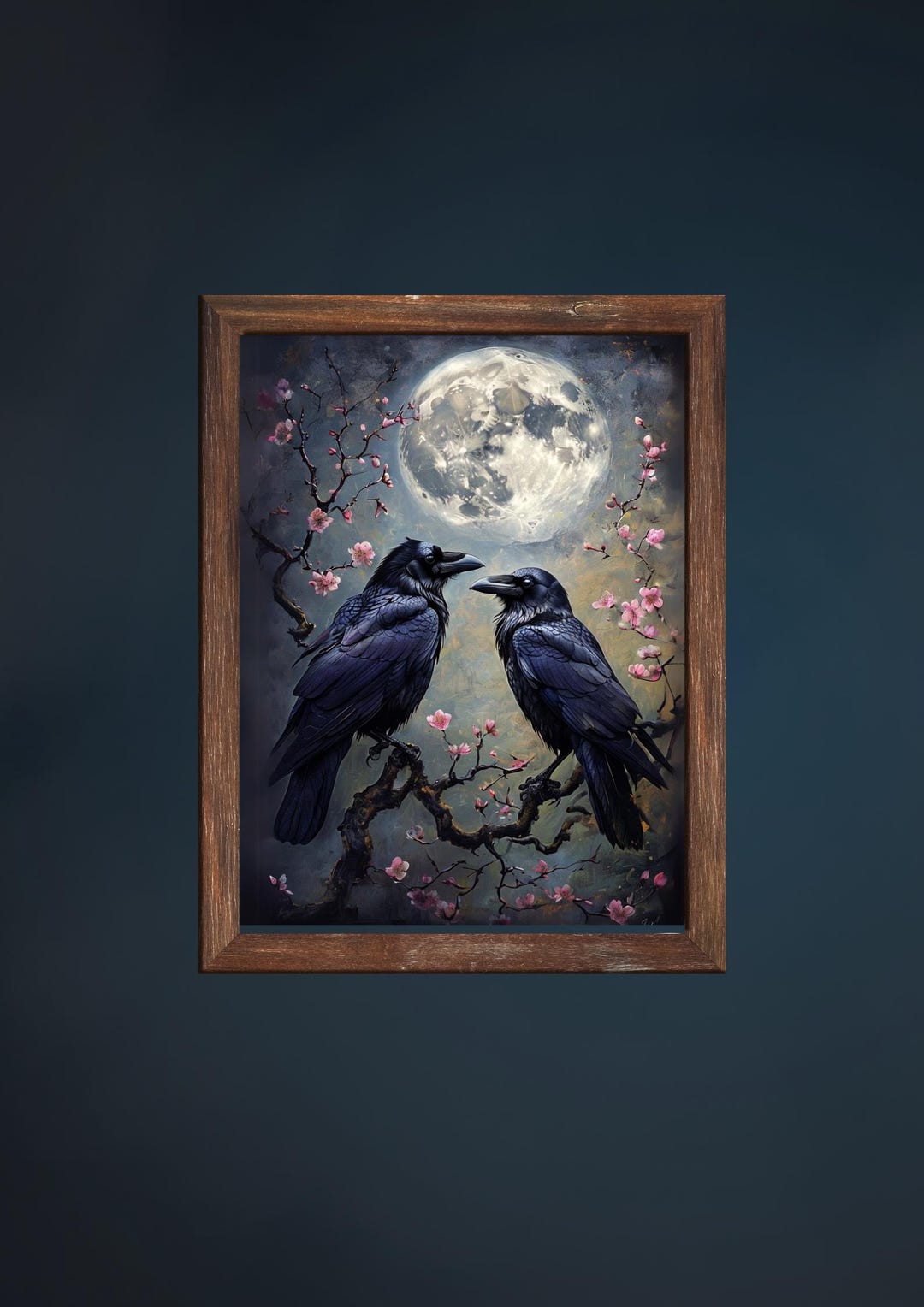 Mystical Raven Moonlight Poster – Gothic Dark Fantasy Wall Art, Dark ...