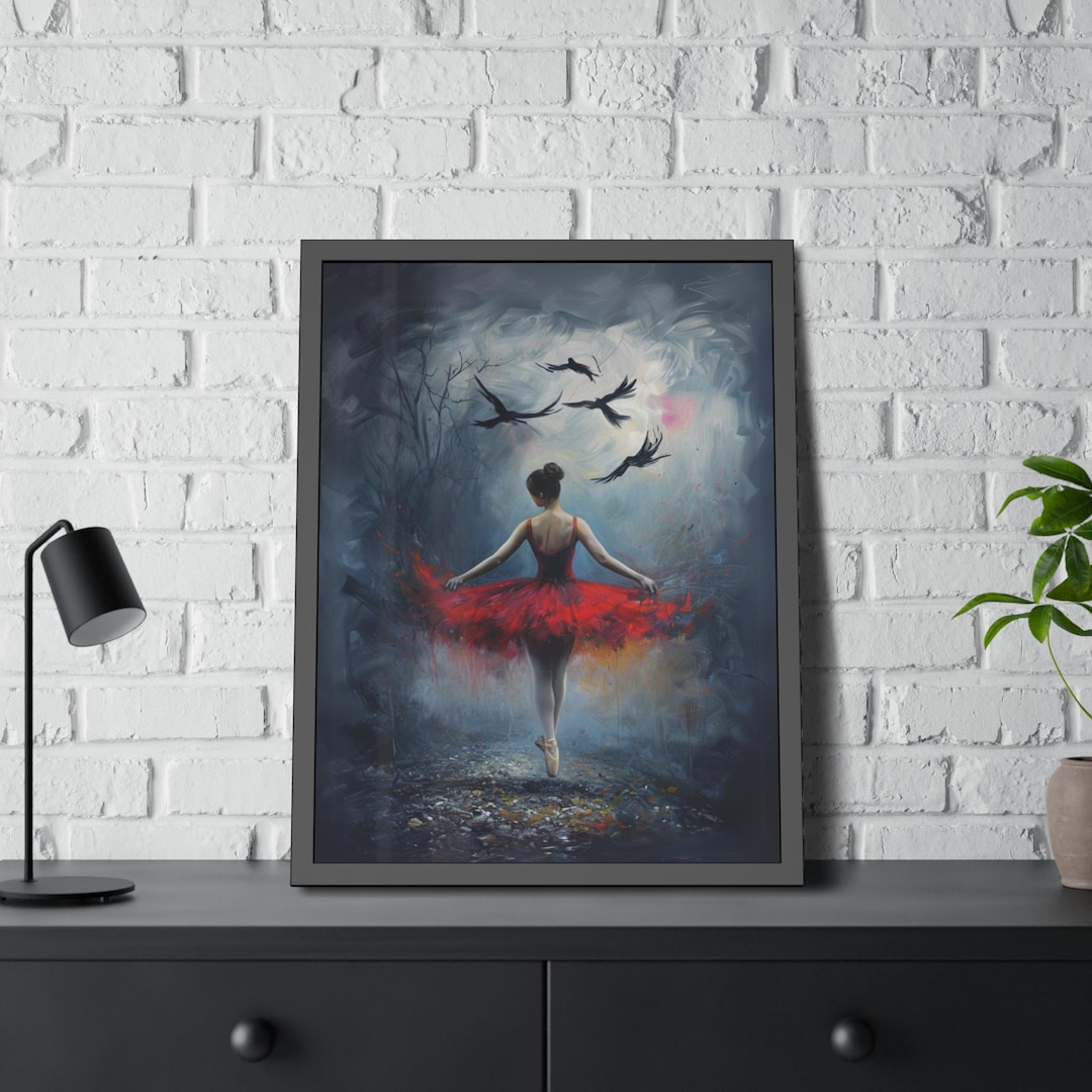 Dark Ballerina Fantasy Abstract Art Print, Surreal Gothic Ballet Dancer ...