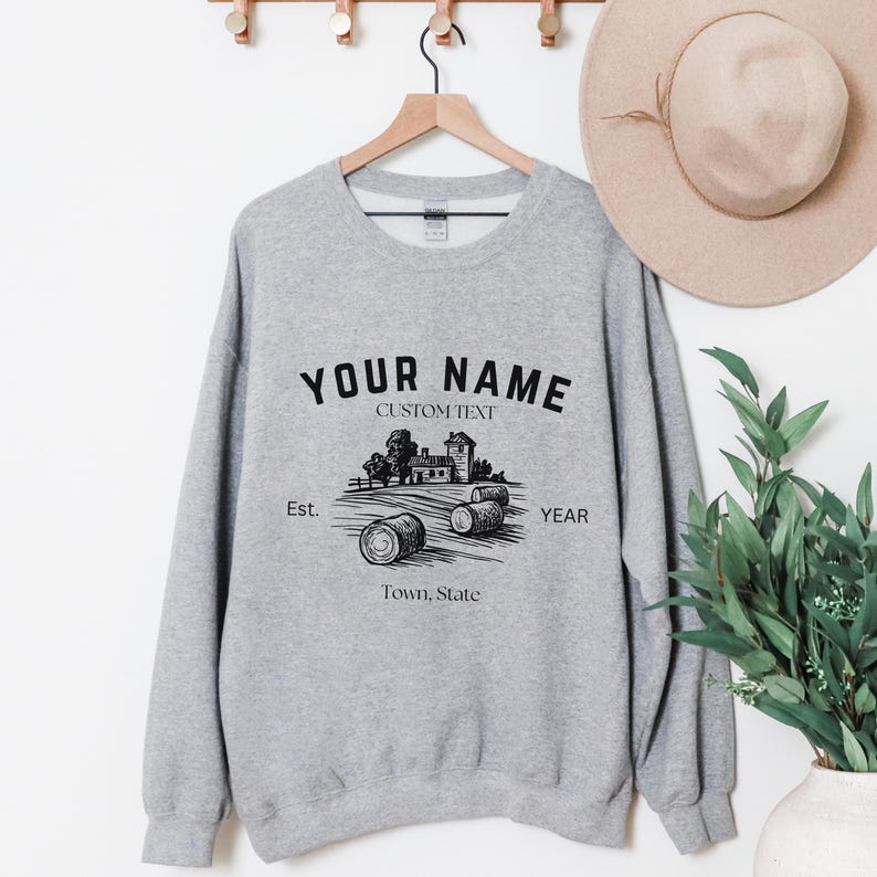 Custom Family Farm Sweatshirt, Personalized Cattle Apparel - Etsy