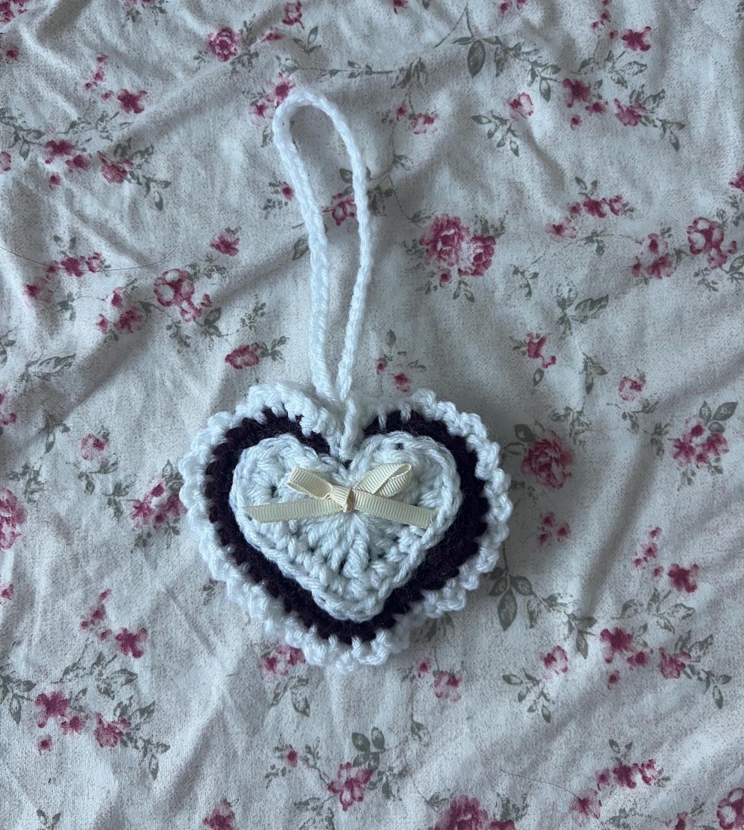 Crochet Heart Pouch Keychain - Etsy