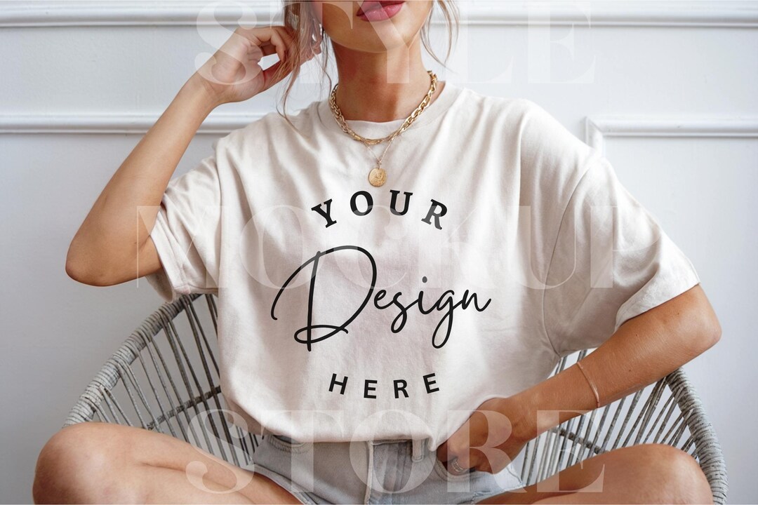Comfort Colors 1717 Ivory T-shirt Mockup: Unisex Garment-dyed Tee ...