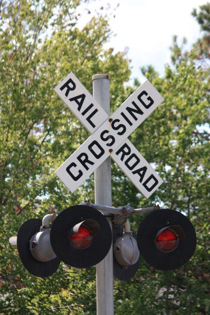 Railroad Crossing Sign 8x10 - Etsy