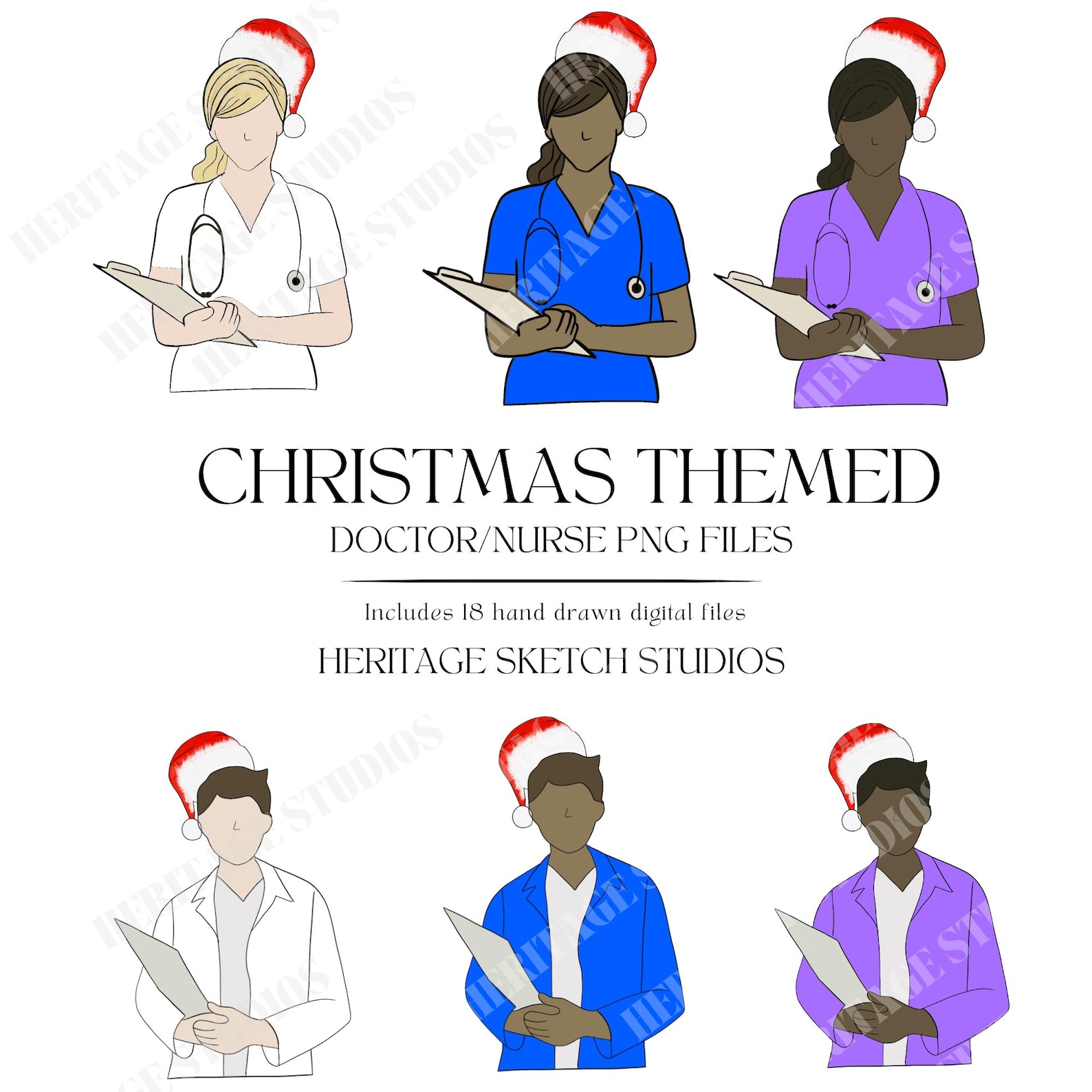Nurse Clipart | Nurse SVG Bundle | Nurse Christmas Clipart | Hospital ...