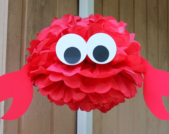 Crab Tissue Paper Pom Pom Kit Under the Sea Ocean Water Mermaid ...