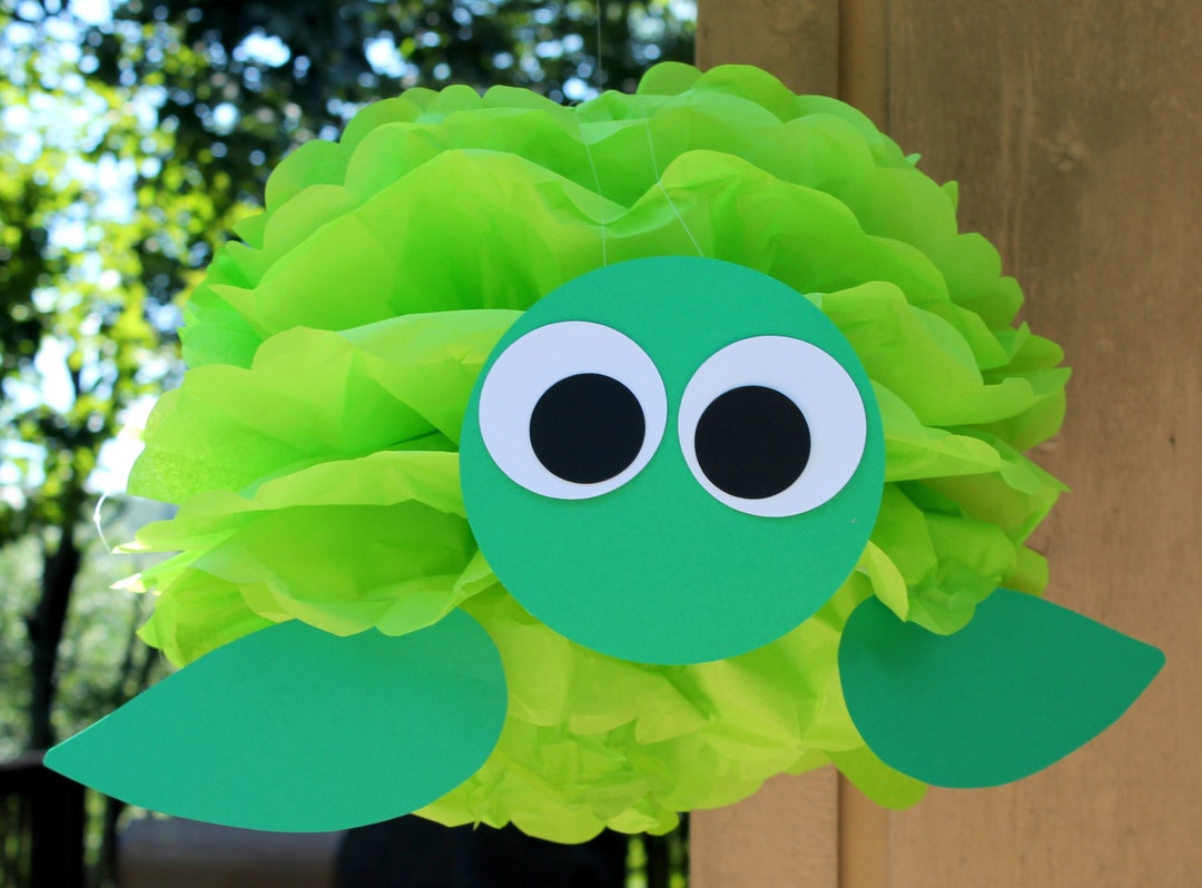 Turtle Tissue Paper Pom Pom Kit Under the Sea Ocean Water - Etsy