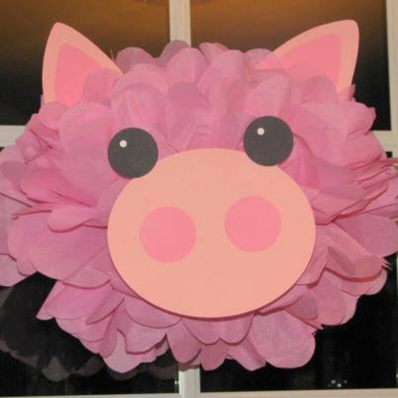 Pig Tissue Paper Pompom Kit Old Macdonald Farm Party - Etsy