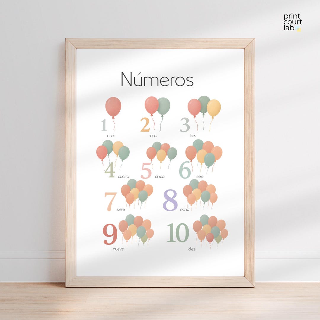 Spanish Numbers Poster for Kids | Aprende a Contar Del 1 Al 10 | Pastel ...