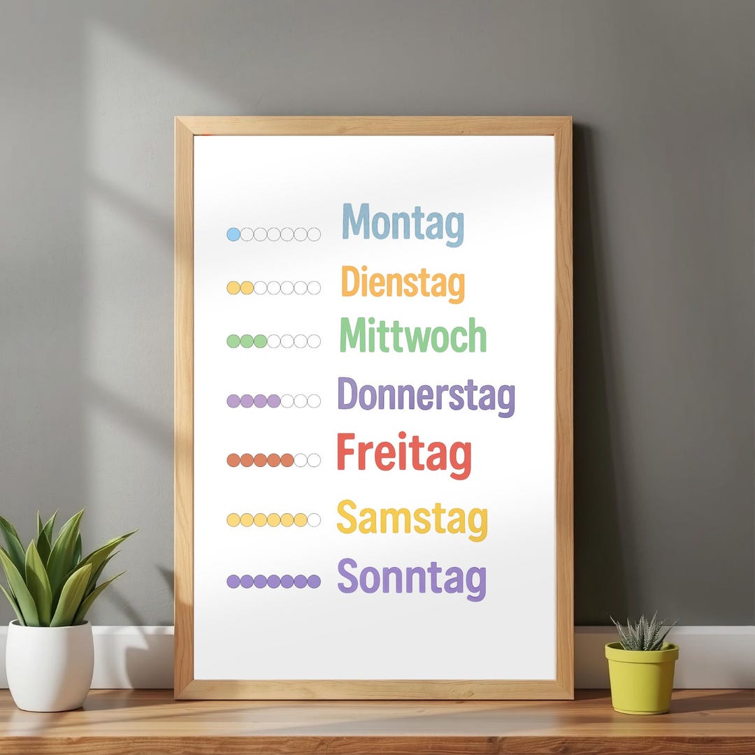 Days of the Week Poster for Children | German Weekdays Learning Poster ...