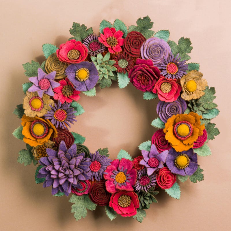 Felt Front Door Wreath - Etsy UK