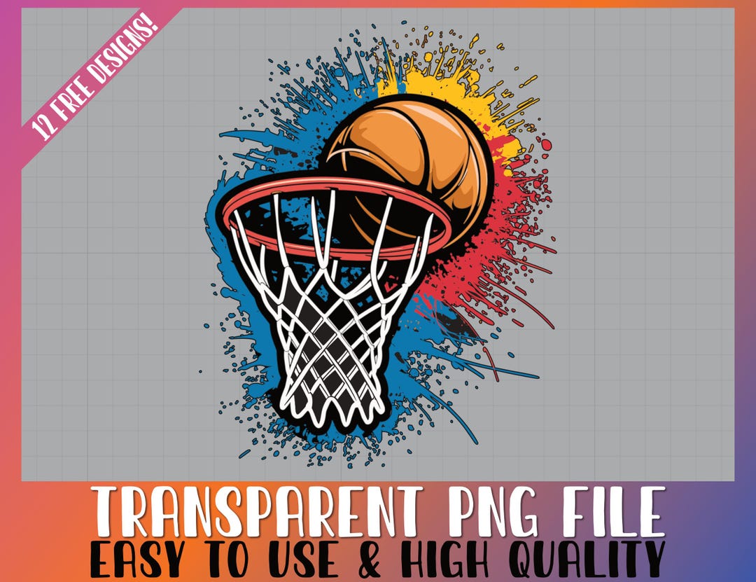 Colorful Basketball Hoop PNG File, Basketball PNG - Etsy