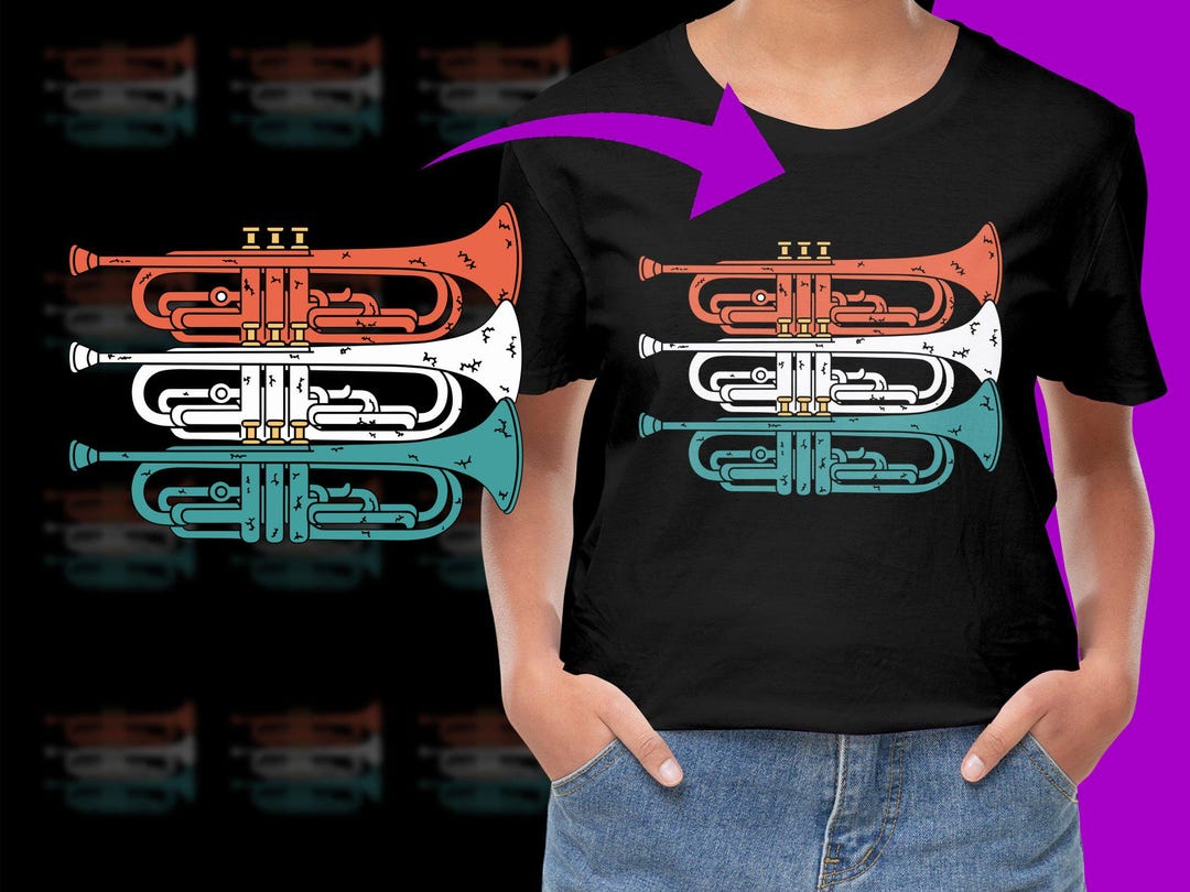 Retro Trumpet PNG, Free Commercial Use, Instant Download - Etsy
