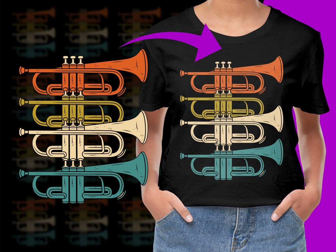 Retro Trumpet 2 PNG, Free Commercial Use, Instant Download - Etsy