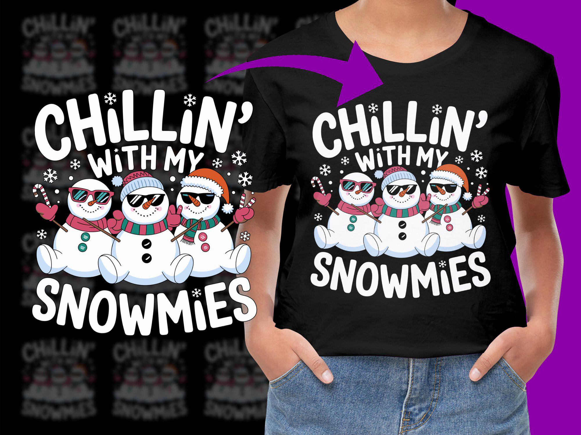 Chillin With My Snowmies Digital Art PNG SVG Clipart Christmas Winter ...