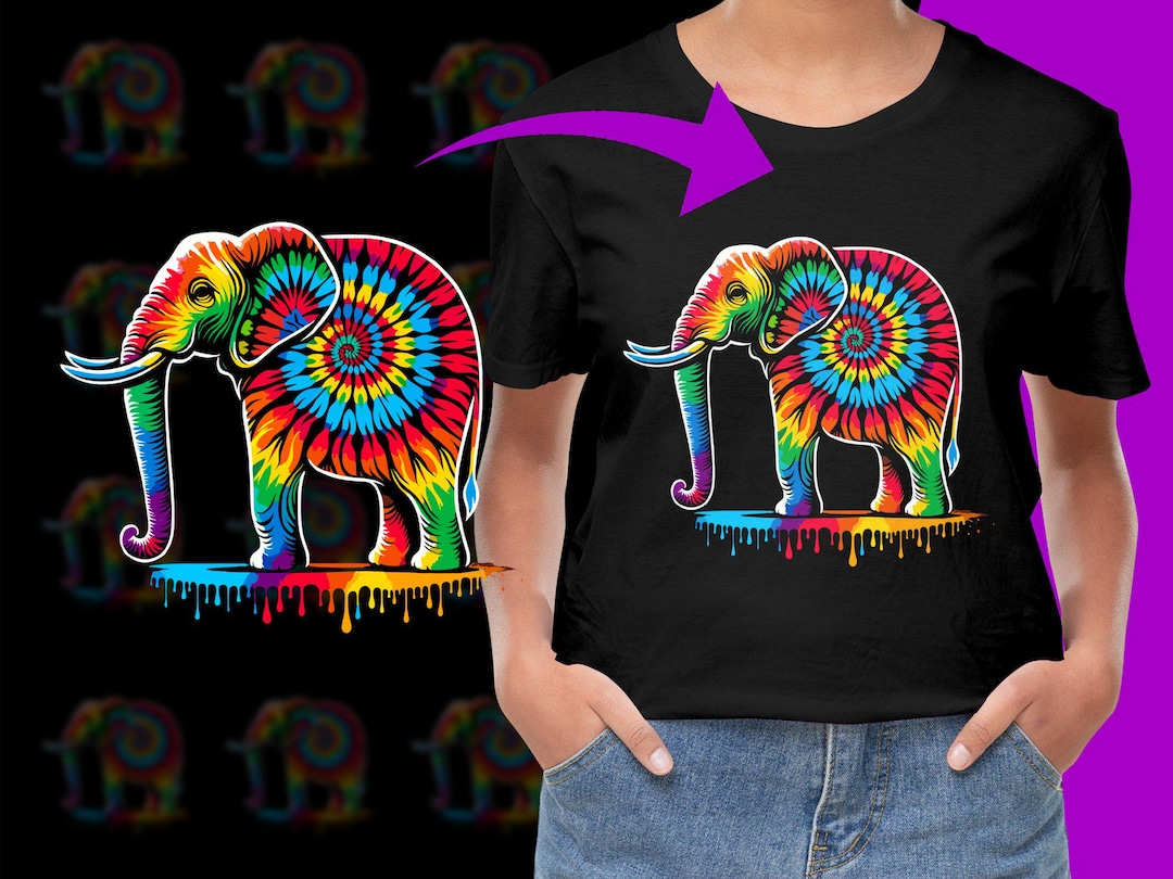 Tie-dye Elephant PNG, Free Commercial Use, Instant Download - Etsy
