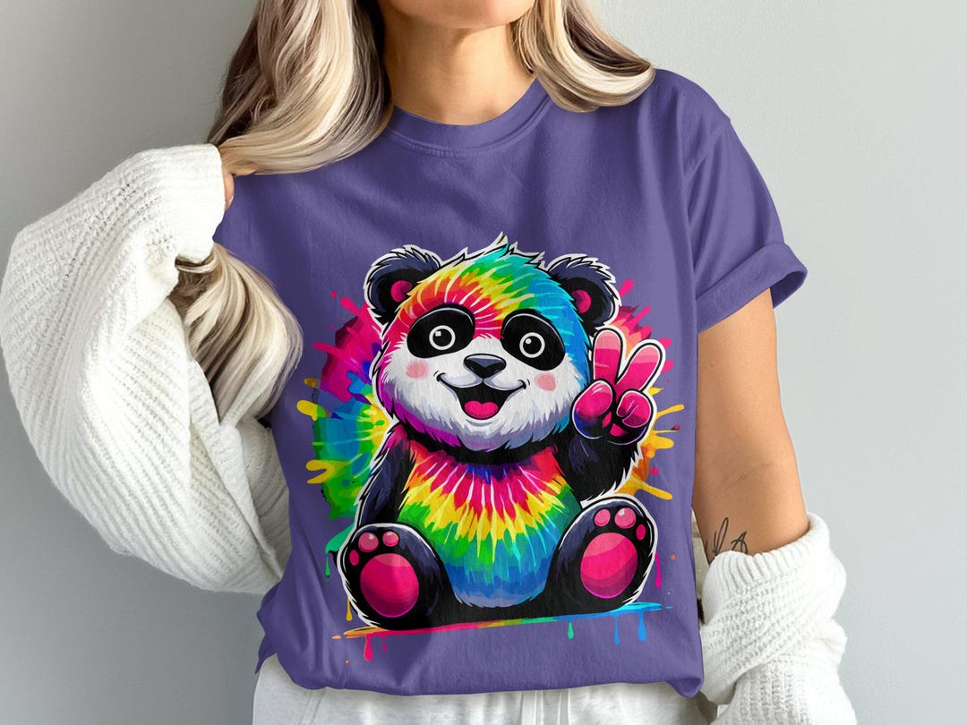 Tie-dye Panda Peace Sign PNG, Free Commercial Use, Instant Download - Etsy