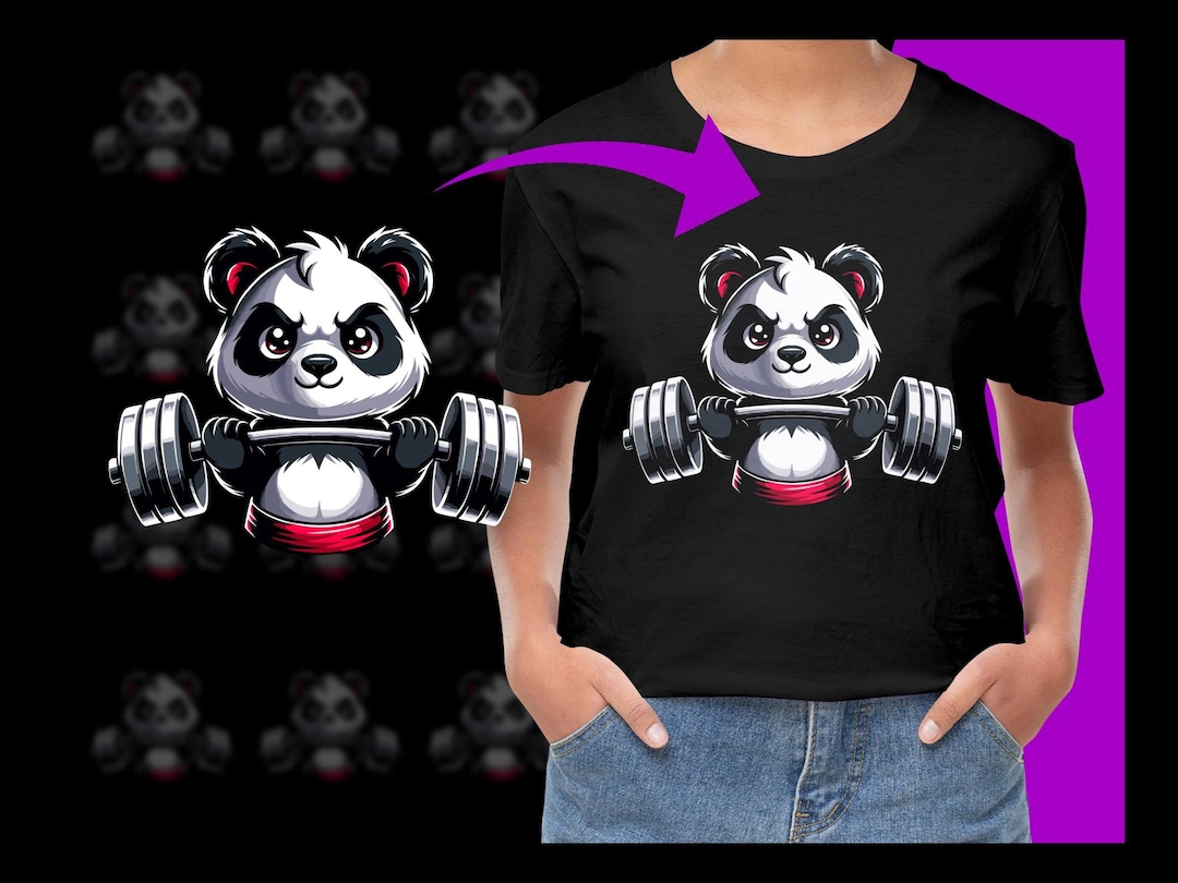Panda Workout Fitness Gym Bodybuilder Weightlifting PNG, Free ...