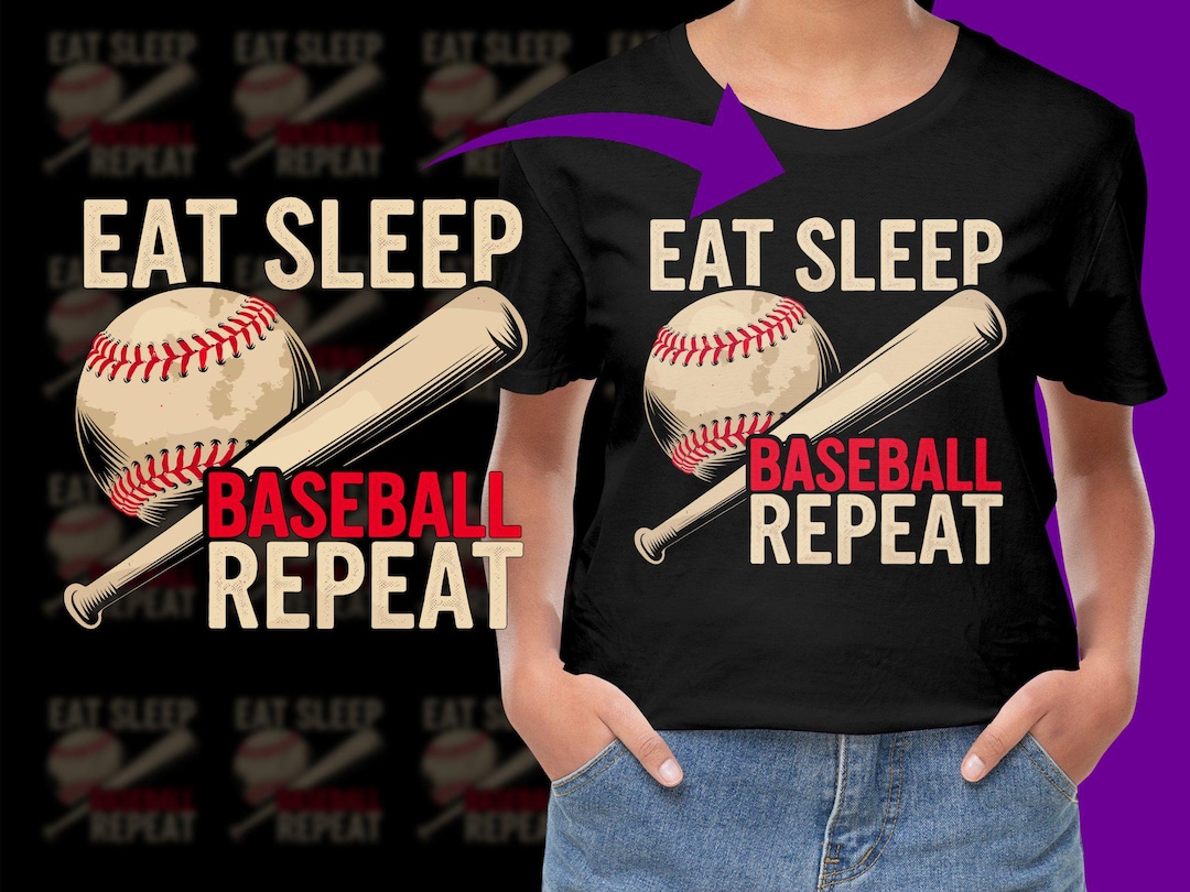 Baseball PNG File Eat Sleep Baseball Repeat Clipart Shirt SVG ...