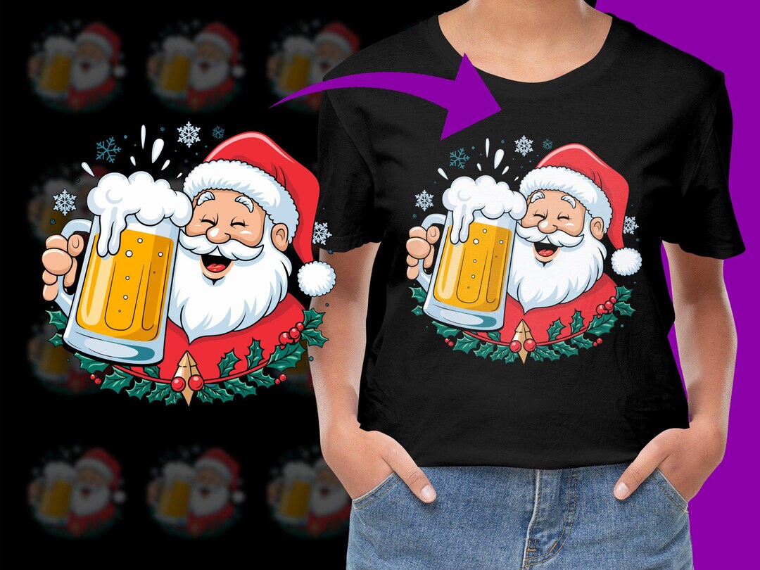 Santa Drinking Beer PNG, Free Commercial Use, Instant Download - Etsy