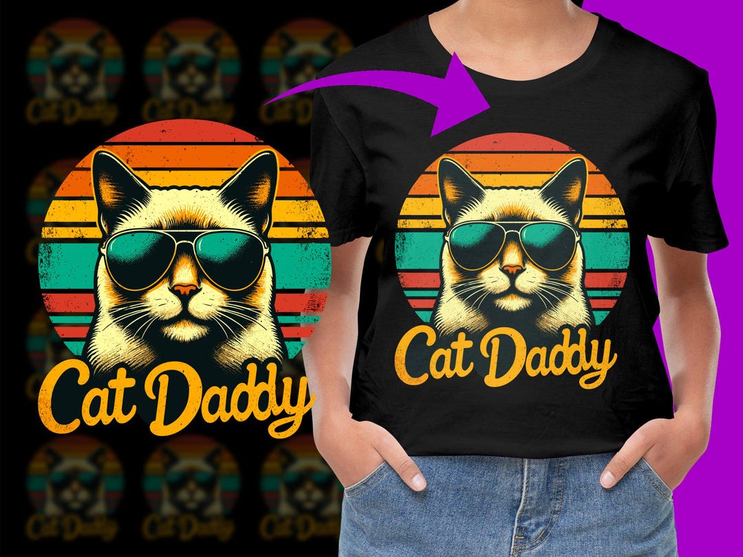 Cat Daddy Cat Dad PNG, Free Commercial Use, Instant Download - Etsy