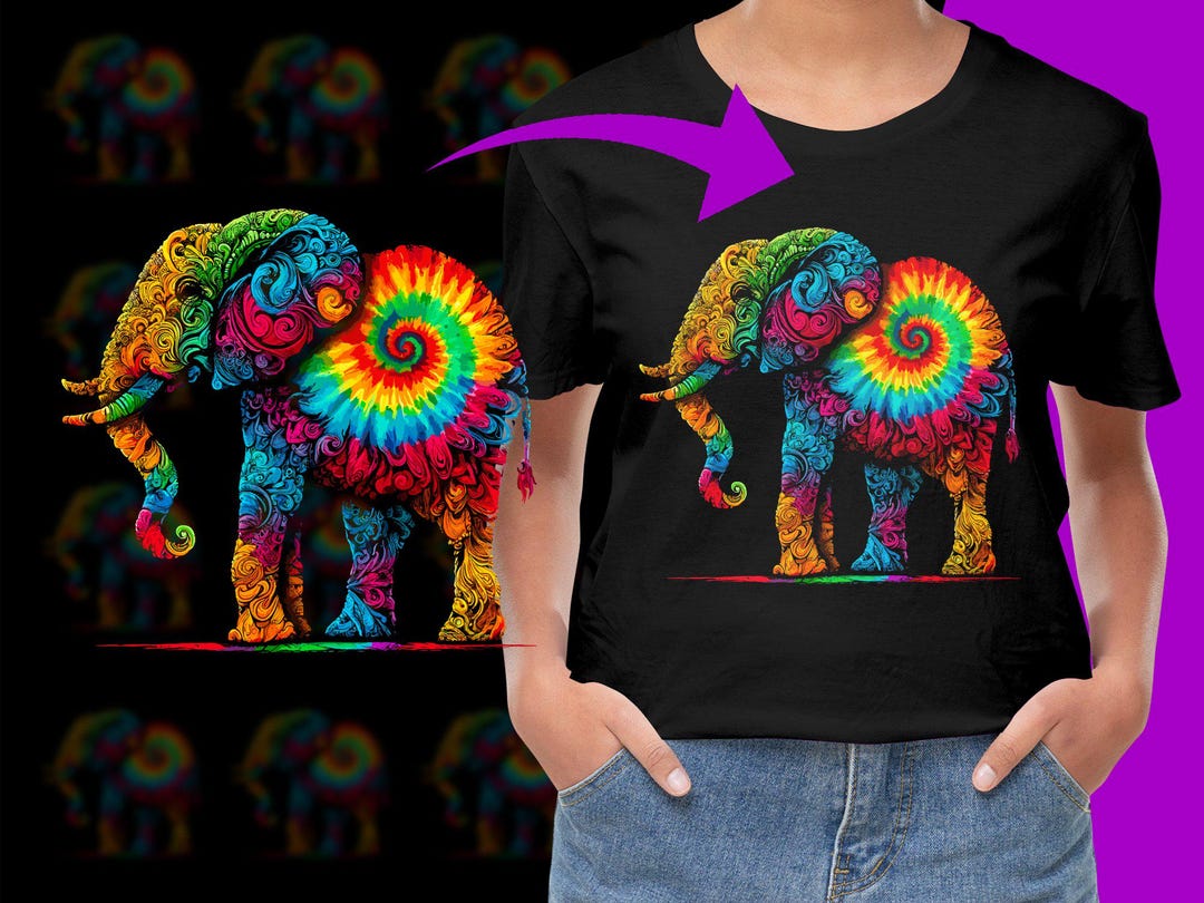 Tie-dye Elephant PNG, Free Commercial Use, Instant Download - Etsy