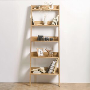 Mid Century Ladder Bookcase, Rustic Bookshelf, Modular Wall Shelving ...