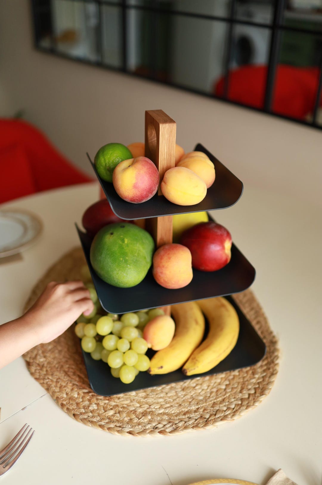 Modern Fruit & Cake Stand, 3 Tier Serving Tray, Classic Display Plate ...