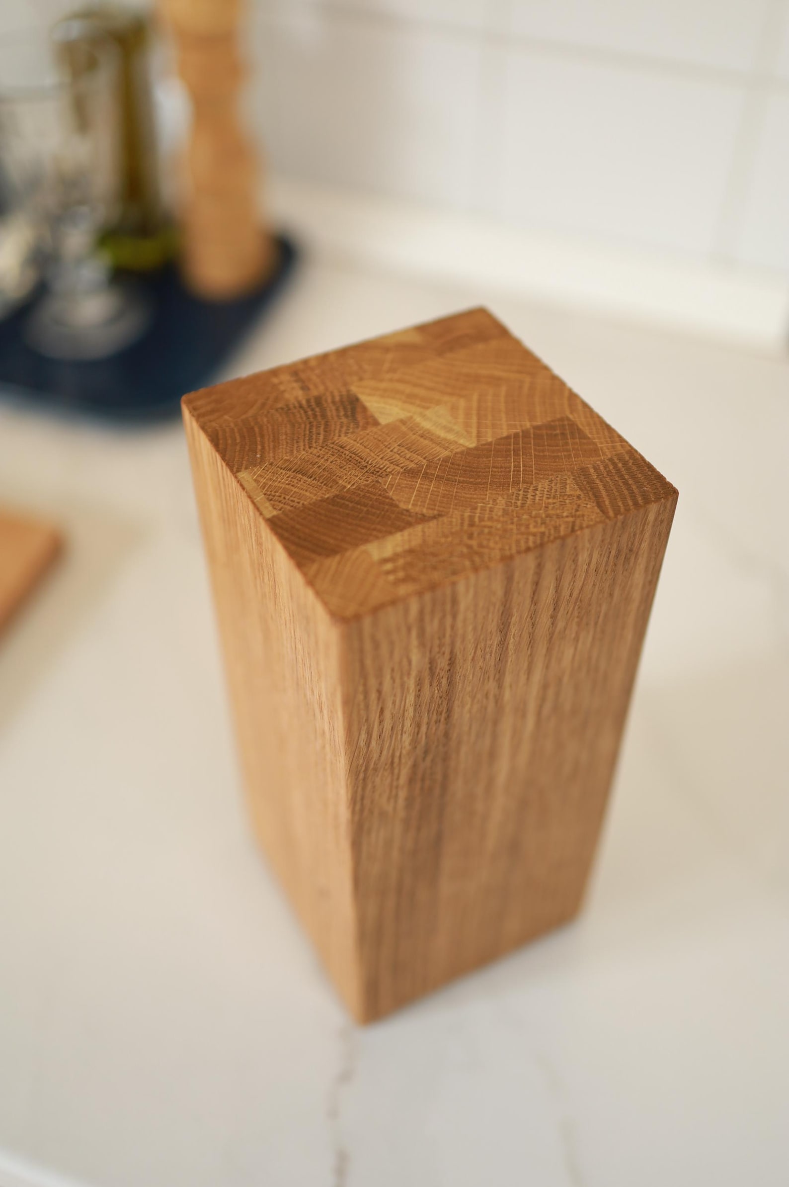 Magnetic Countertop Knife Block, Kitchen Table Stand, Black Brown Oak ...