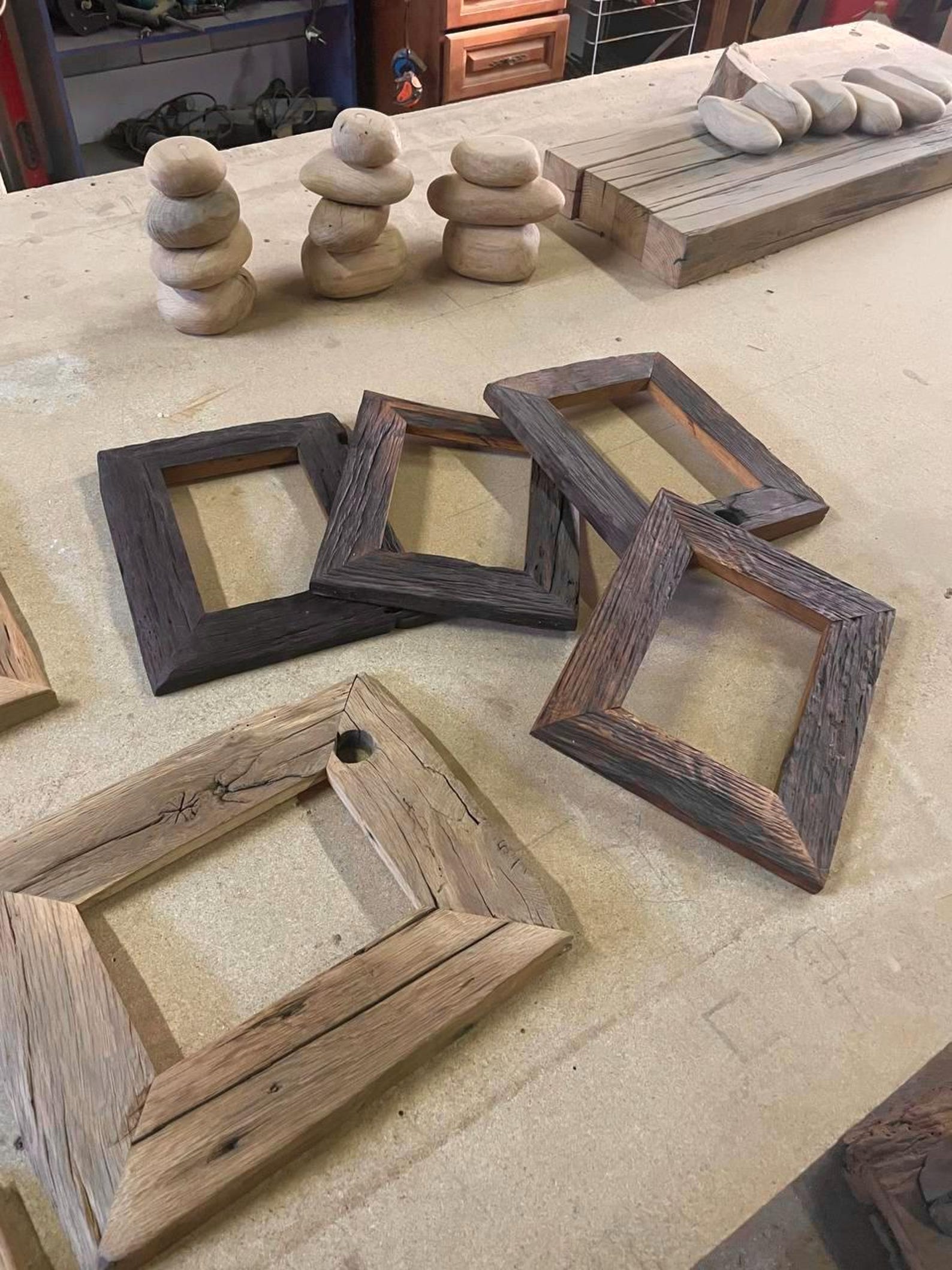 Custom Picture Frame, Rustic Reclaimed Wood, Distressed Handcrafted ...
