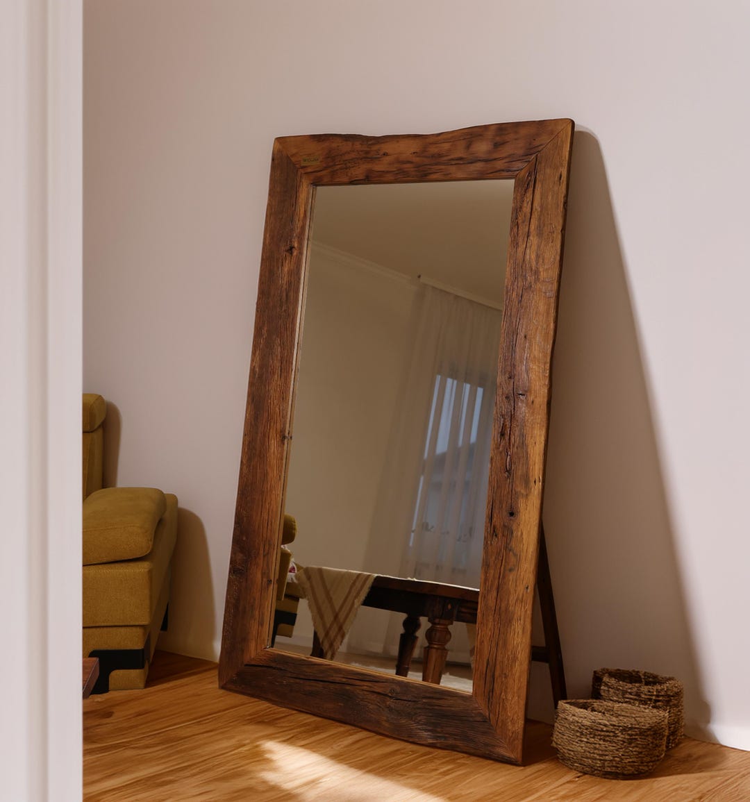 Rustic Floor Mirror Frame, Full Length Reclaimed Centennial Wood Frame ...