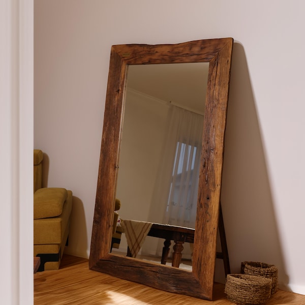 Rustic Antique Floor Mirror - Etsy