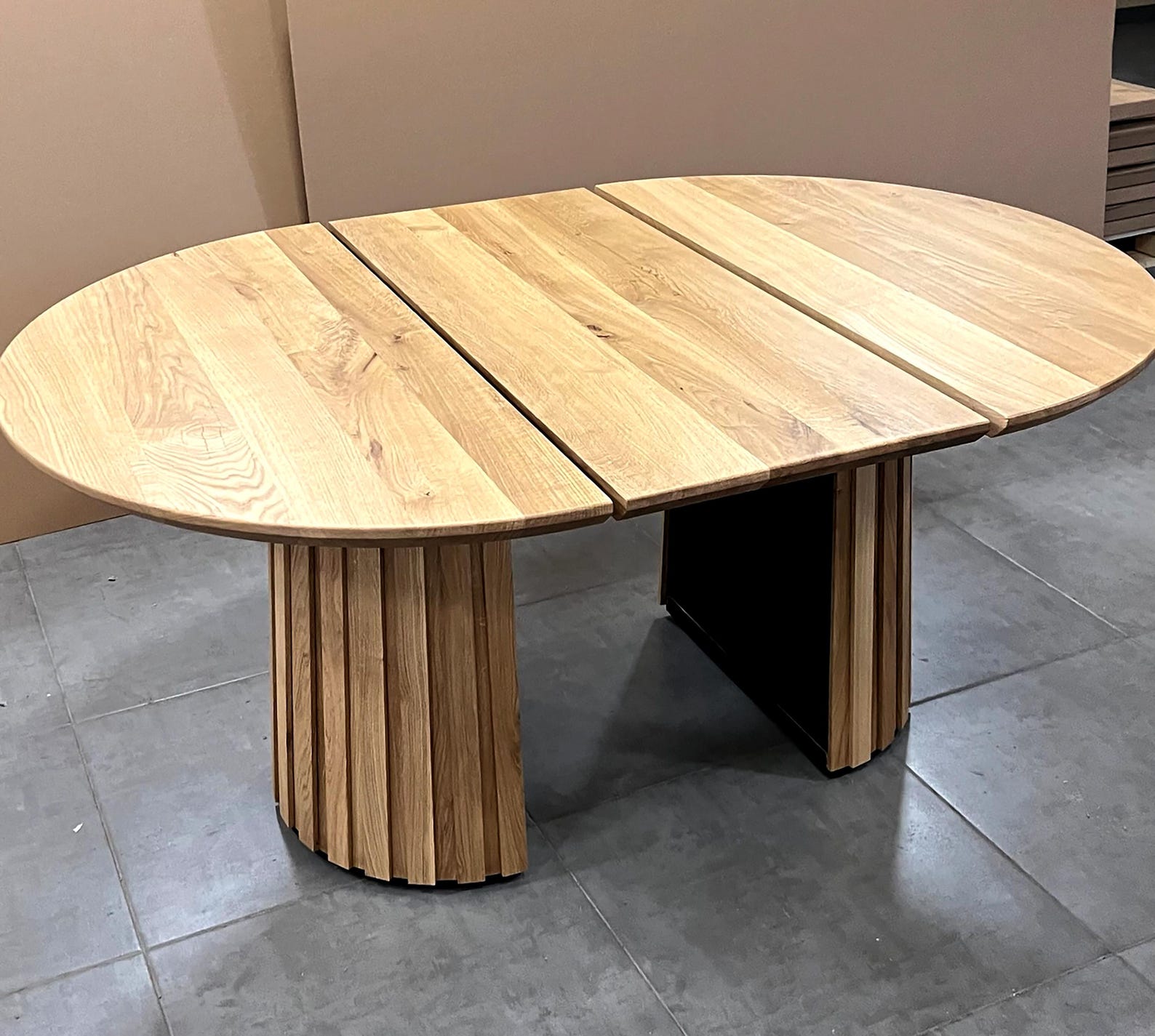 Round Folding Transformer Dining Table, Extending Wooden Large Oval ...