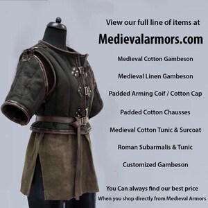 Medieval Cotton Gambeson - Viking Padded Armor Half Sleeve Gambeson ...