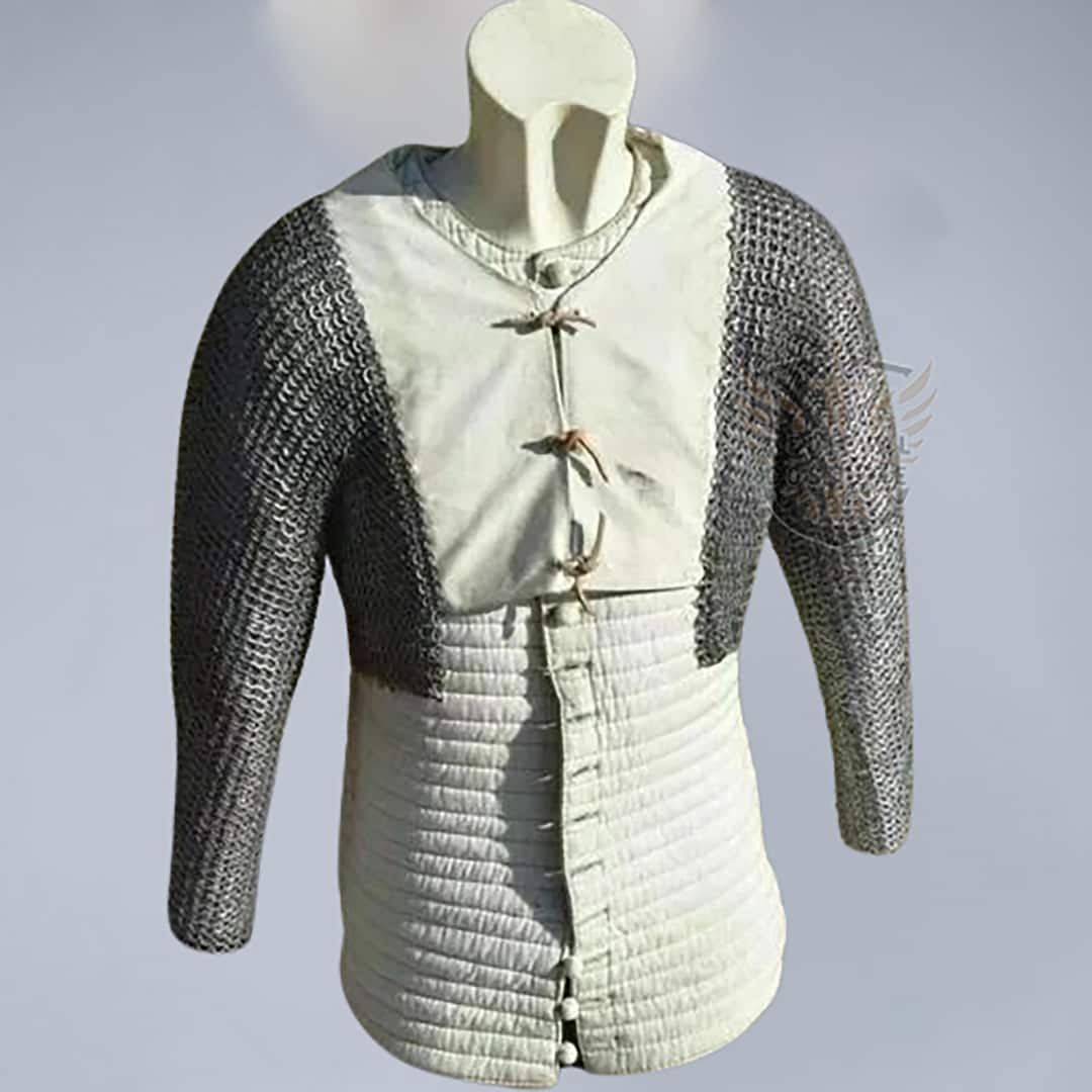 Medieval Gambeson With Detachable Chainmail Sleeves Protective Armor ...