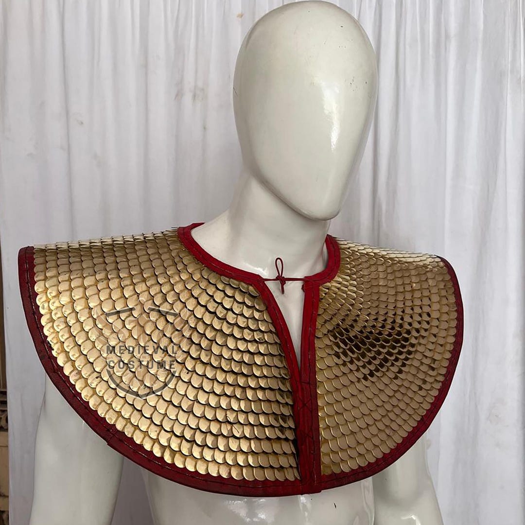 Brass Scale Armor Collar: Medieval Neck Gorget for LARP, SCA, Roman ...