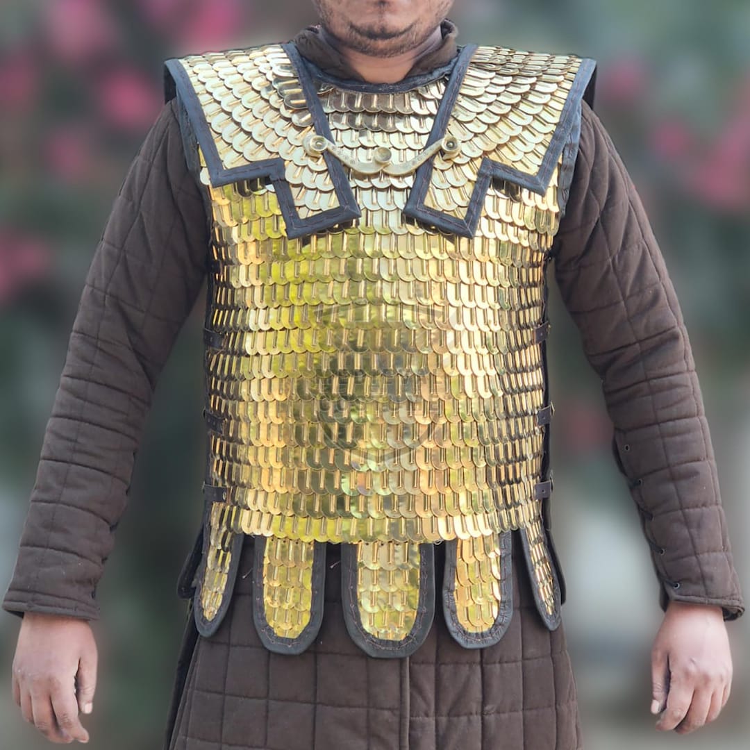 Brass Lorica Squamata: Roman Scale Armor Reenactment Scale Size (36/26 ...