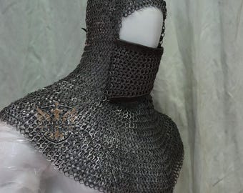 Chainmaille Hood Coif Armor Medieval Renaissance Costume Cosplay Larp ...