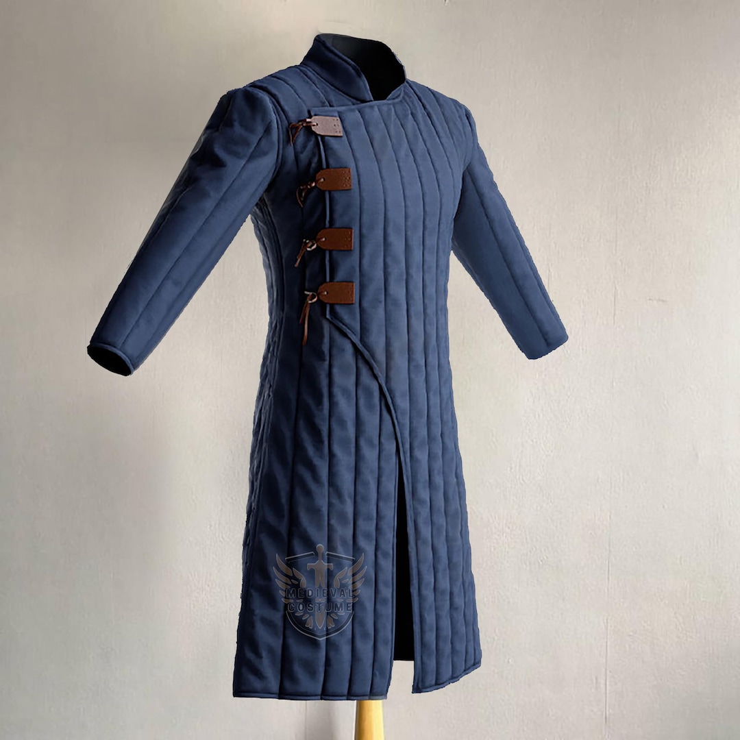 Medieval Gambeson Padded Handmade Gambeson Cotton Fabric Aketon Jacket ...
