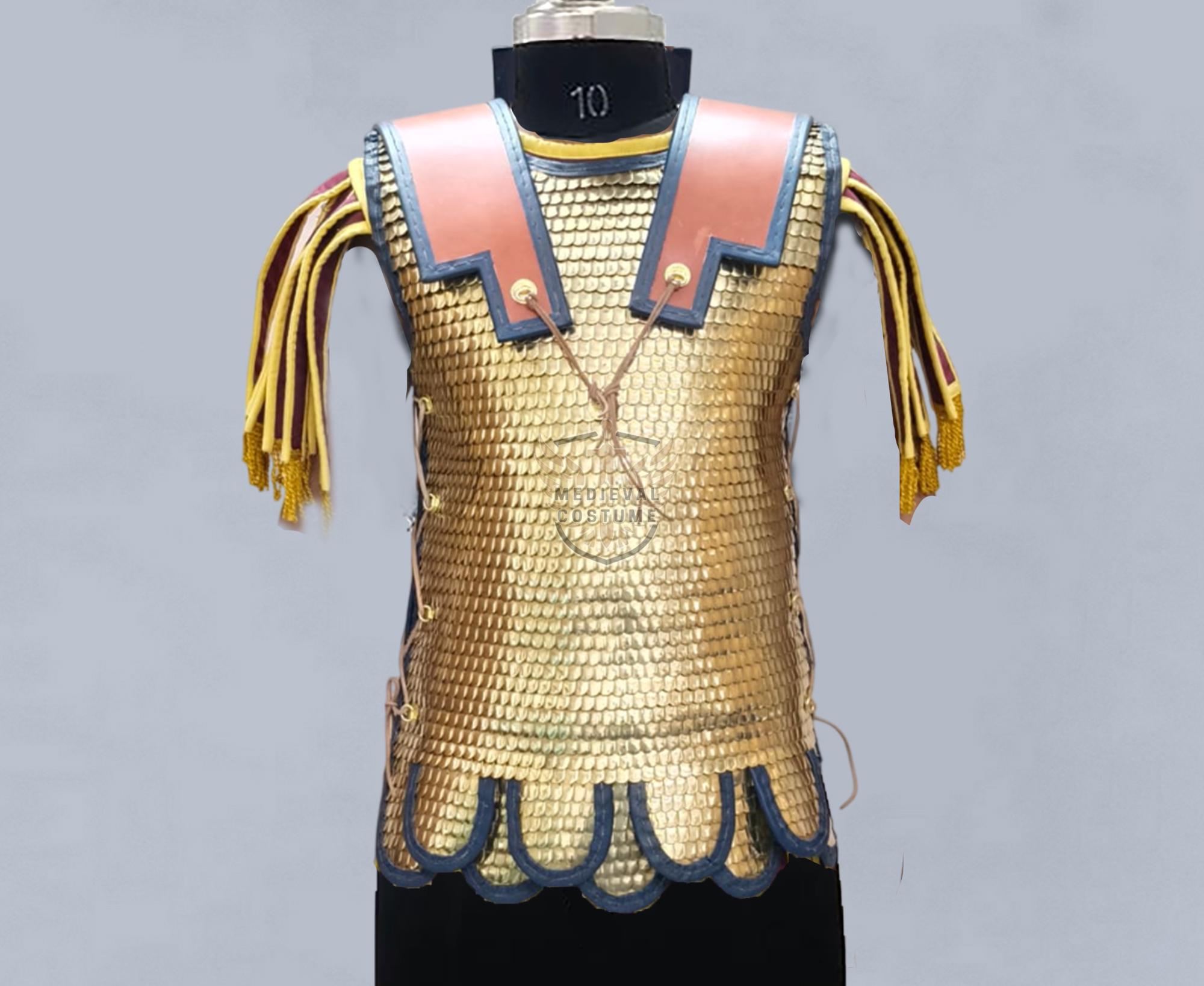 Lorica Squamata Roman Scale Armor - Handcrafted Brass Scale Shirt for ...