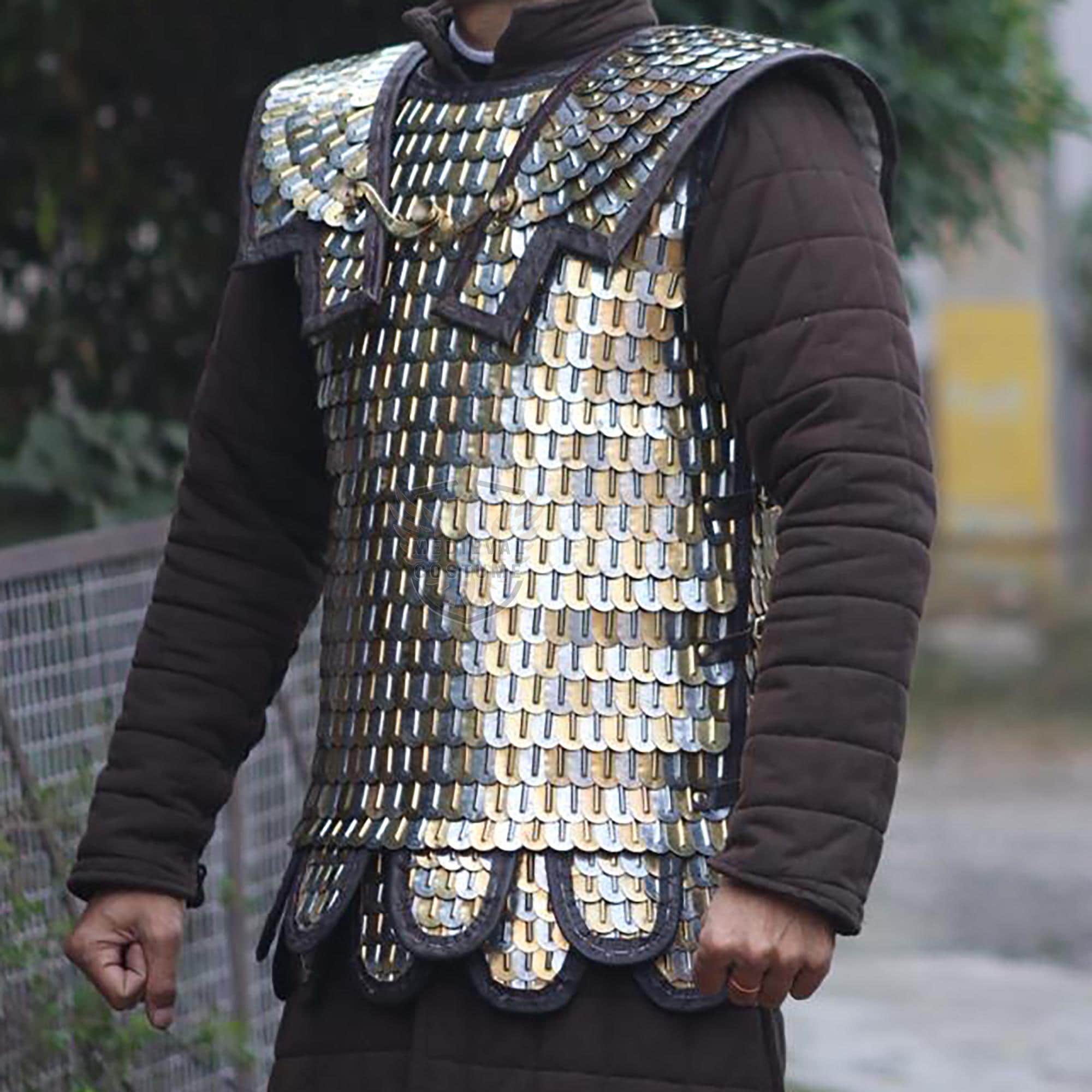 Roman Brass Lorica Squamata Armor – Mixed Tinned Scales, SCA LARP Body ...