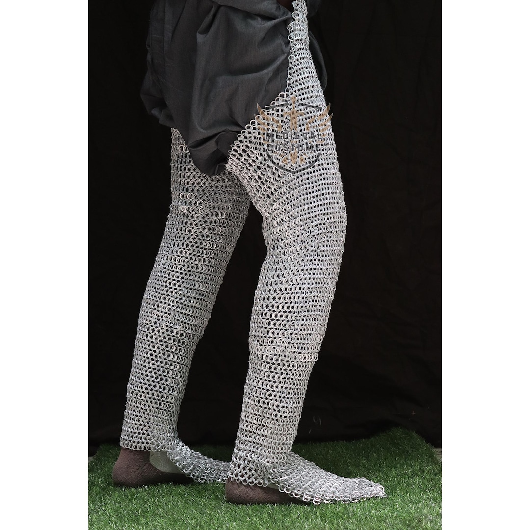 Aluminium Chainmail Chausses - 9mm Flat Ring Riveted MA-57 Medieval ...