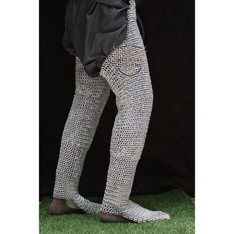 Aluminium Chainmail Chausses - 9mm Flat Ring Riveted MA-57 Medieval ...
