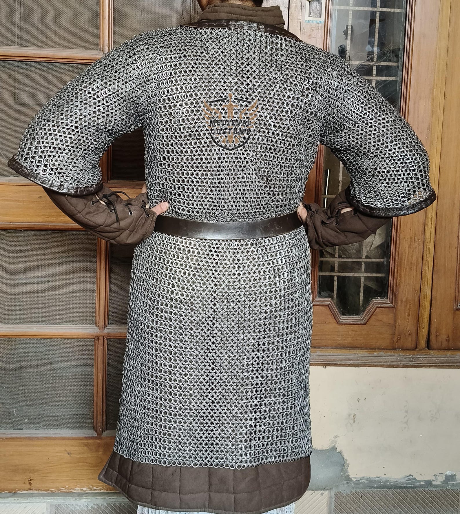 Medieval Chainmail Hauberk Shirt, 8mm Flat Riveted Mild Steel Armor ...