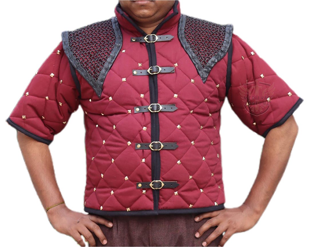 Medieval Padded Gambeson With Chainmail, Cosplay Costume Ren Faire ...