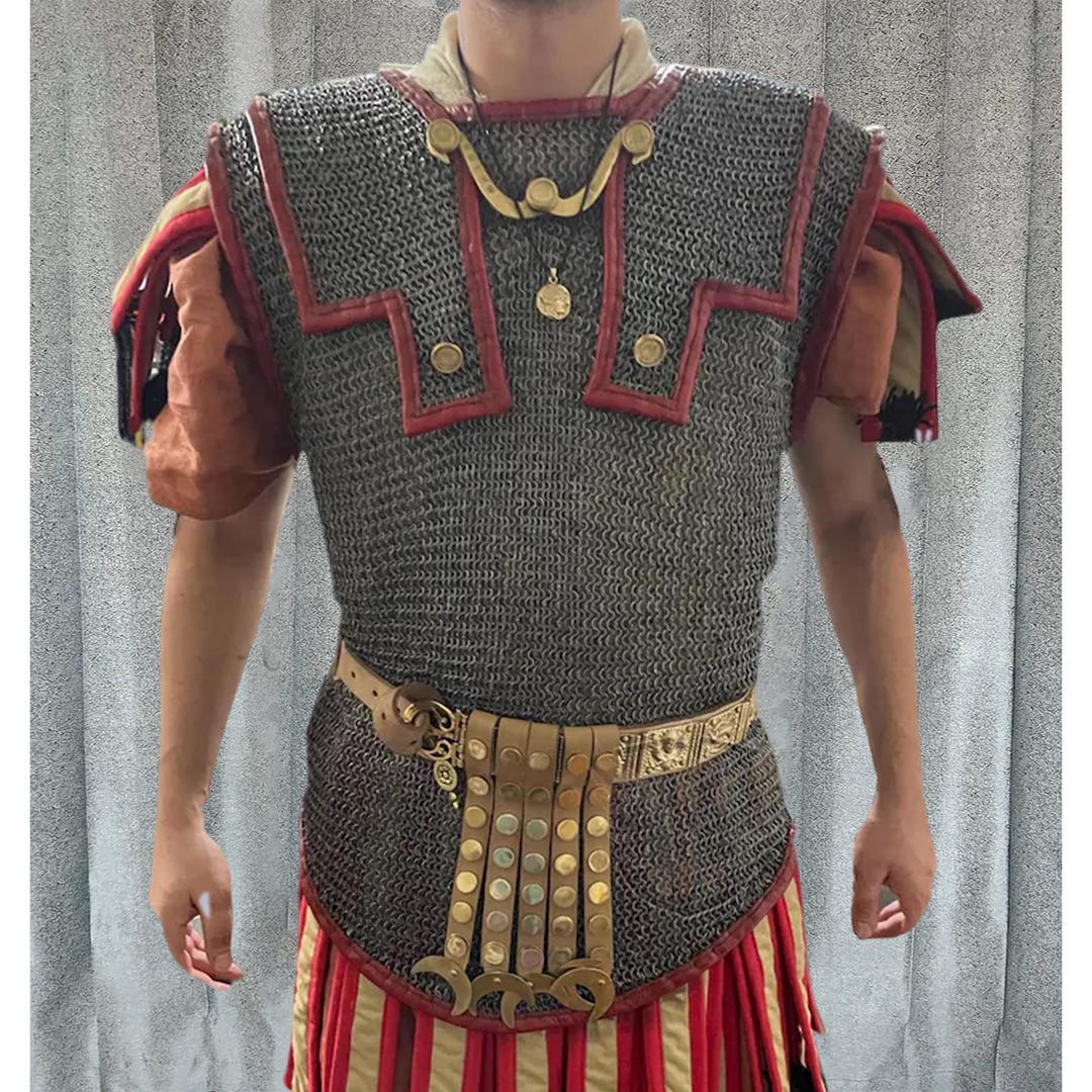 Roman Maille Officer Hamata: 6MM Flat Ring Riveted Chainmail ...
