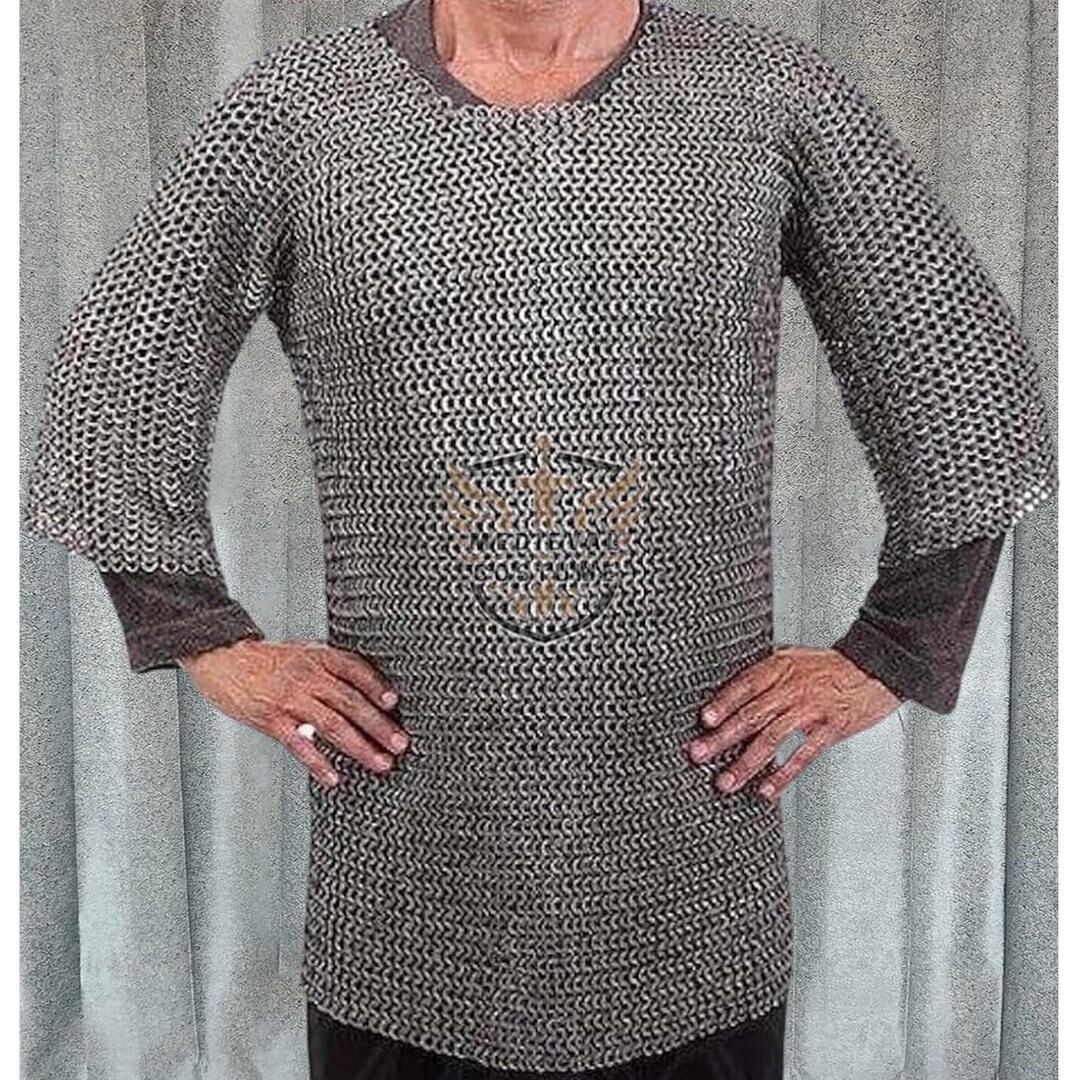 Chainmail Shirt, Stainless Steel MAS-090 9MM Flat Ring Riveted Half ...